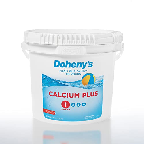 Doheny's Calcium Plus | Raise Your Calcium Hardness Level | Pro-Grade Granular/Flake Calcium Chloride | Low Calcium Hardness Levels Lead to Corrosion & Staining On Pool Surfaces and Fixtures | 25 LB