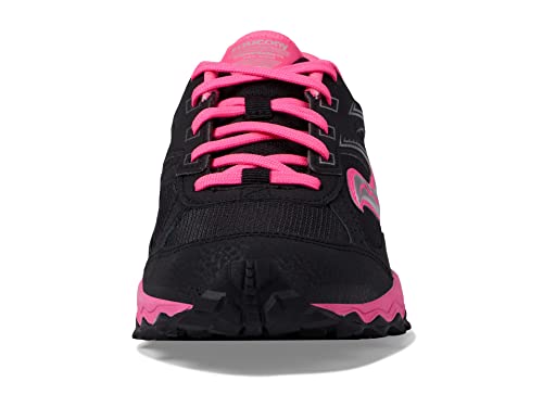 Saucony Cohesion Tr14 Lace to Toe Sneaker, Black/Pink, 2 US Unisex Big Kid