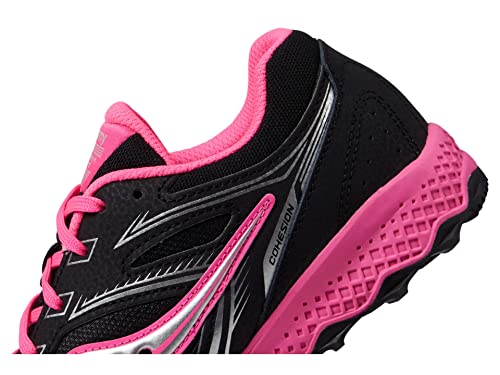 Saucony Cohesion Tr14 Lace to Toe Sneaker, Black/Pink, 2 US Unisex Big Kid