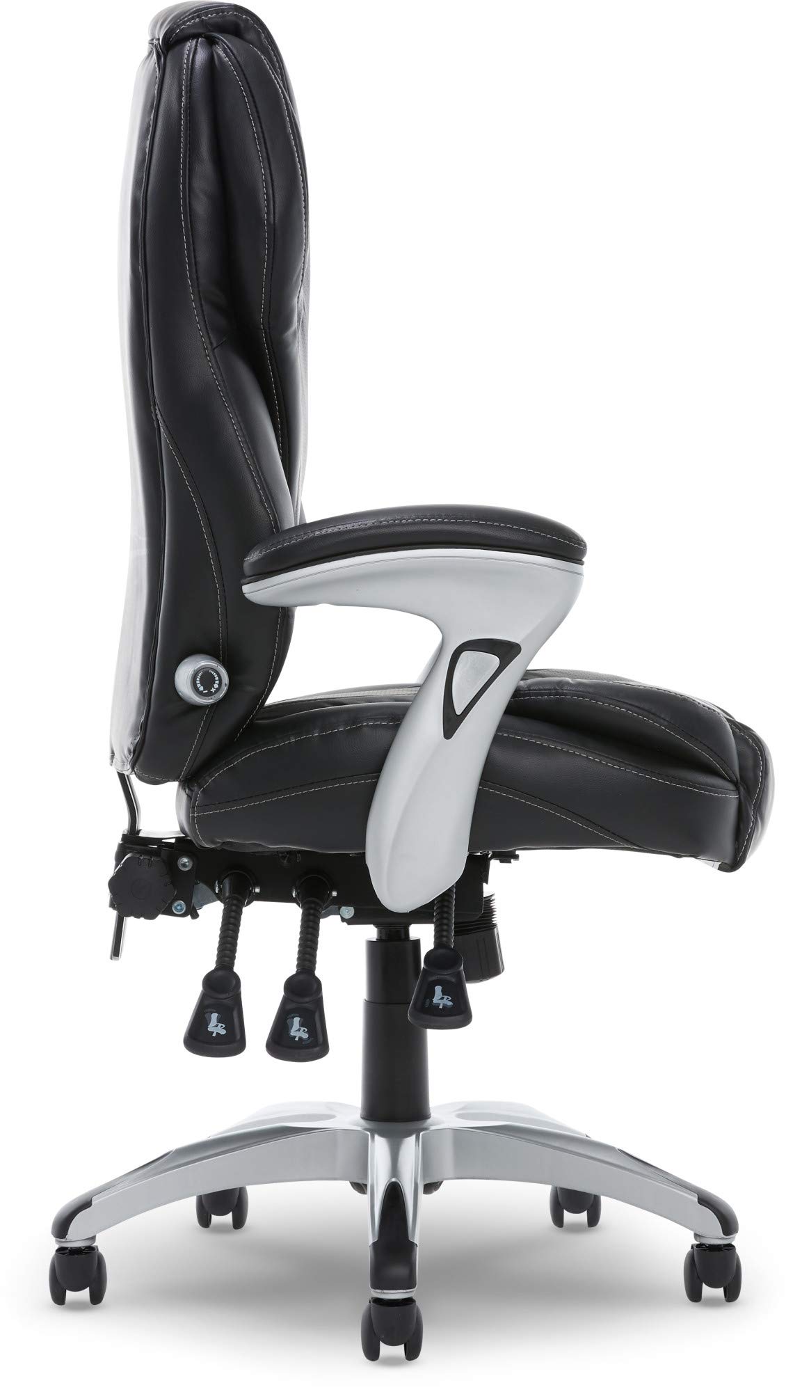 Serta Ergonomic Leather Computer Chair with Layered Memory Foam, Contoured Lumbar, Pillowed Headrest Executive Adjustable Office, Black 25.25D x 29W x 44.5H in