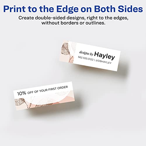 Avery Mini Business Cards with Sure Feed Technology, 1" x 3", Matte White, 160 Small Business Cards Total, Print-to-the-Edge, Laser/Inkjet Printable Cards (5329)