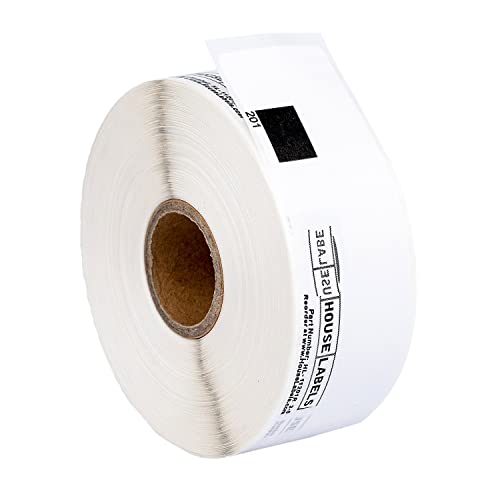 HOUSELABELS Compatible with DK-1201 Replacement Roll for Brother QL Label Printers; 400 Removable Adhesive Address Labels; 1-1/7" x 3-1/2" (29mm*90mm) with 1 Reusable Cartridge - 2 Rolls
