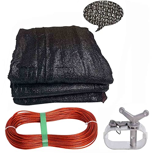 Pool Leaf Net Cover for Inground and Above Ground Rectangle Pools Leaf Net Cover Finer Mesh Easy to Store Pool Screen Cover Pond Net to Cover Pool with Pool Cover Cable Wire Ratchet Winch