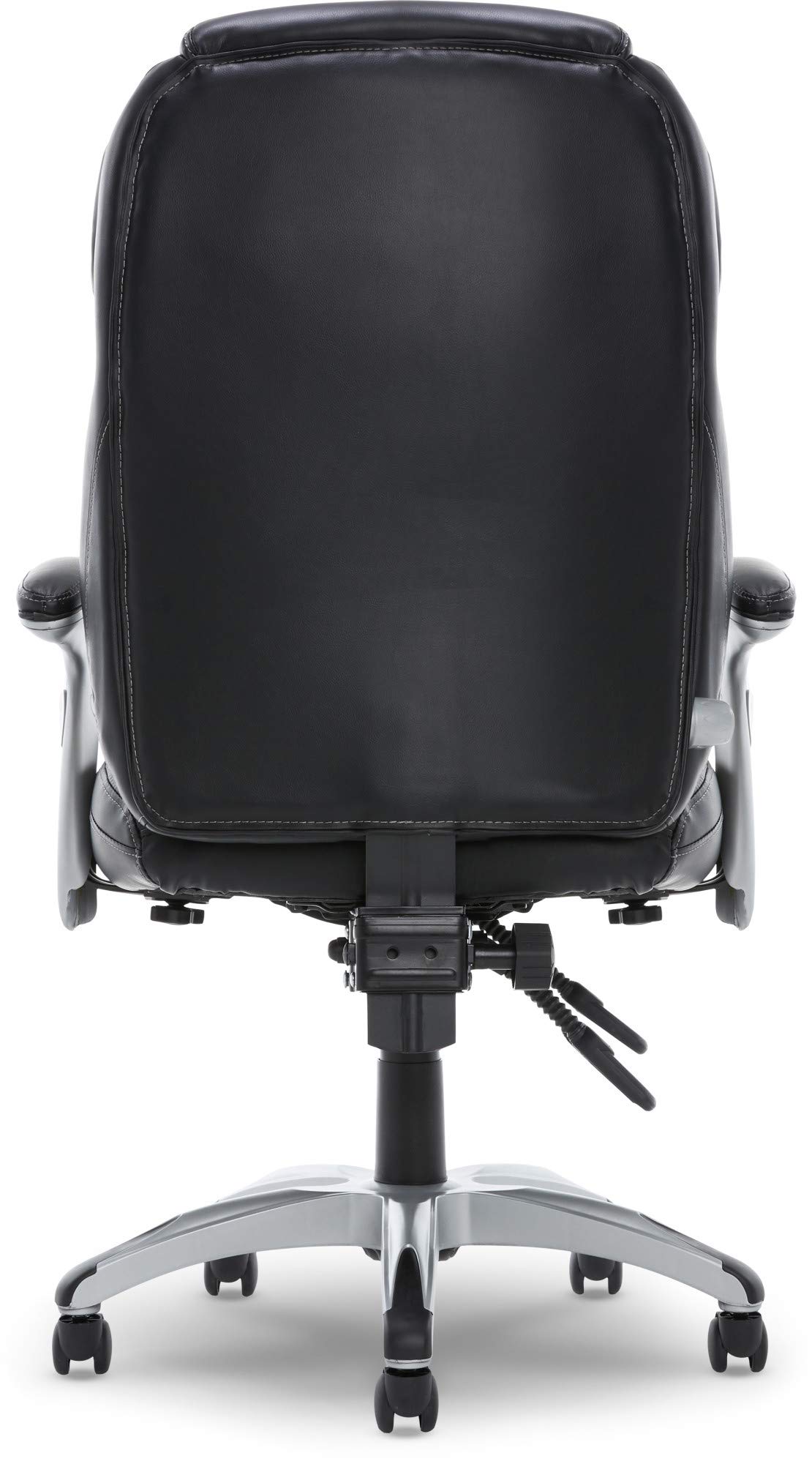 Serta Ergonomic Leather Computer Chair with Layered Memory Foam, Contoured Lumbar, Pillowed Headrest Executive Adjustable Office, Black 25.25D x 29W x 44.5H in