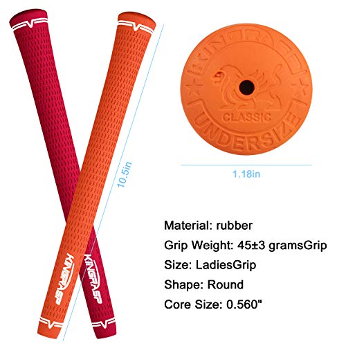 KINGRASP Golf Grips, Standard/Mid Size 5 Colors for Choice, Rubber Golf Club Grips Golf Grips Kit (blue, midesize)