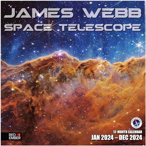 RED EMBER James Webb Space Telescope 2024 Wall Calendar 12 Month | 12" x 24" Open | Thick & Sturdy Paper | Giftable | Calendar 2024