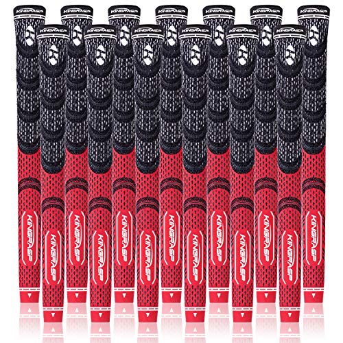 Lehui KINGRASP Golf Grips, Standard/Midsize, Golf Grips Set of 13(Free 13 Tapes), Anti-Slip Rubber Golf Club Grips, 8Colors Optional (red, Standard)