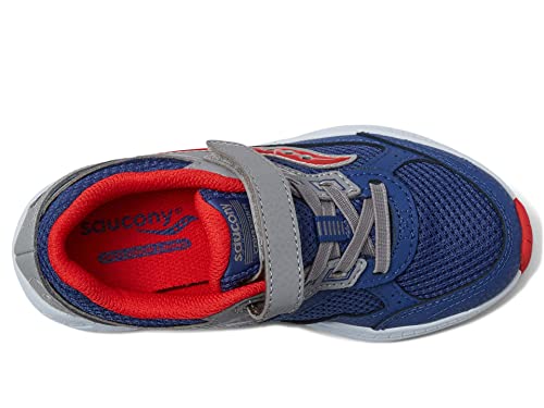 Saucony Cohesion 14 Alternative Closure Running Shoe, Navy/RED, 2 US Unisex Big Kid