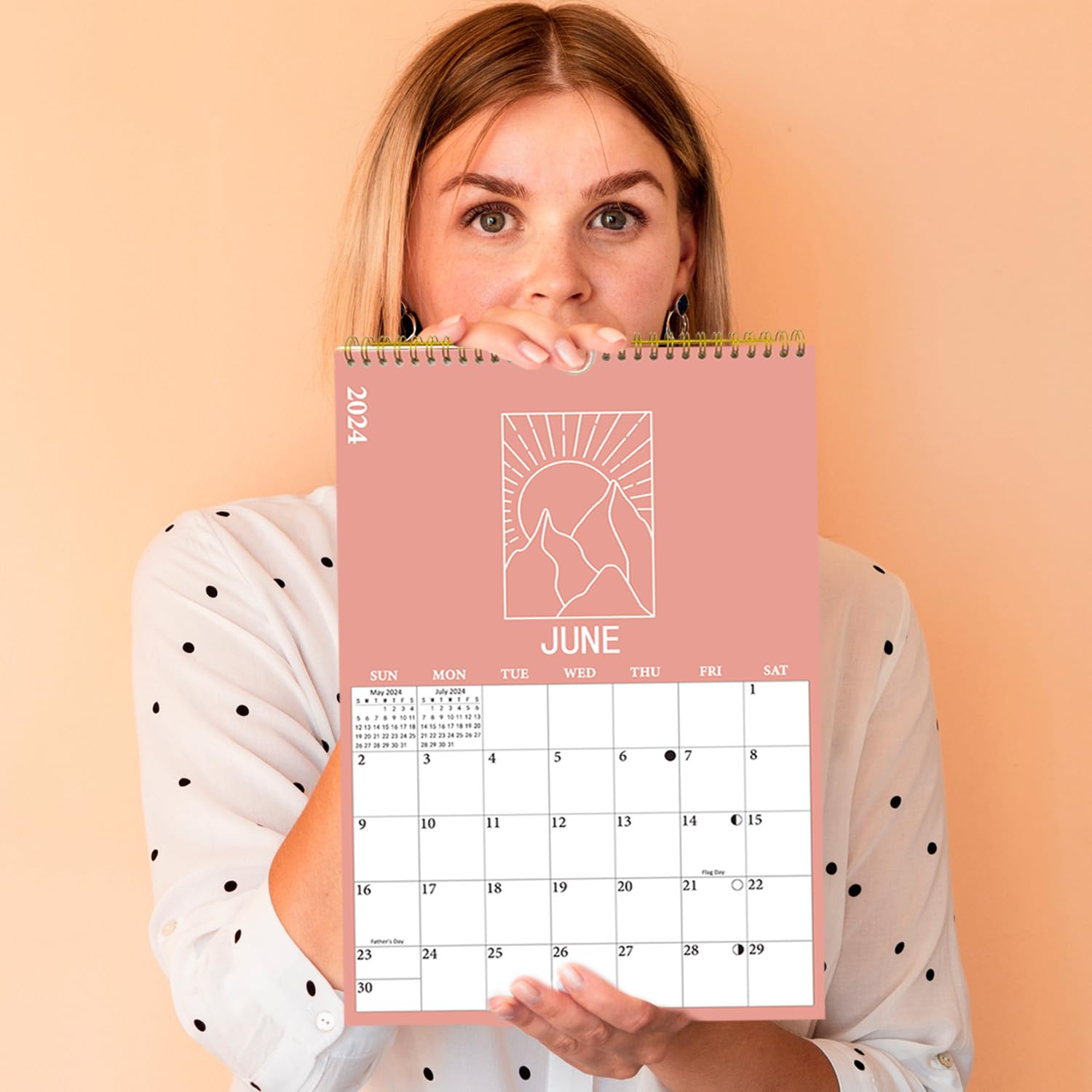 2024 Calendar - Wall Calendar From January 2024 to December 2024, 2024 Aesthetic Modern Boho Vertical Hanging Large Calendar with Moon Phases, Perfect for Monthly Organizing & Planning, 10"×14.5"