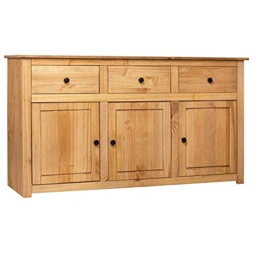 vidaXL Sideboard,Buffet Server Cabinet/Console Table,Sideboard Buffet Server Storage Cabinet Console Table Home Kitchen Dining Room Furniture,53.1"x15.7"x31.5" Solid Pinewood,Brown