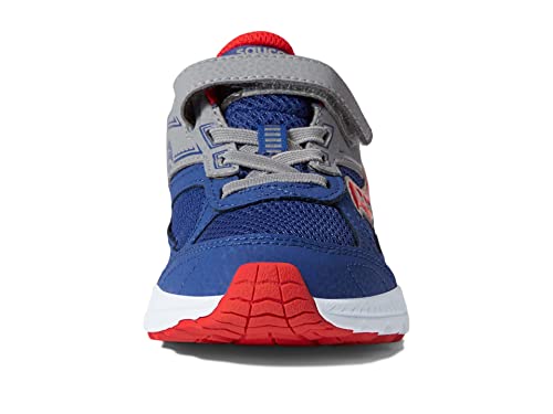 Saucony Cohesion 14 Alternative Closure Running Shoe, Navy/RED, 2 US Unisex Big Kid