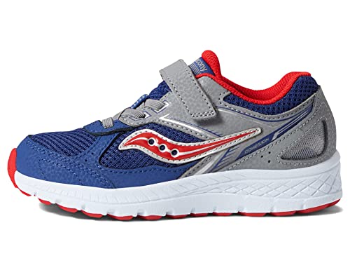 Saucony Cohesion 14 Alternative Closure Running Shoe, Navy/RED, 2 US Unisex Big Kid