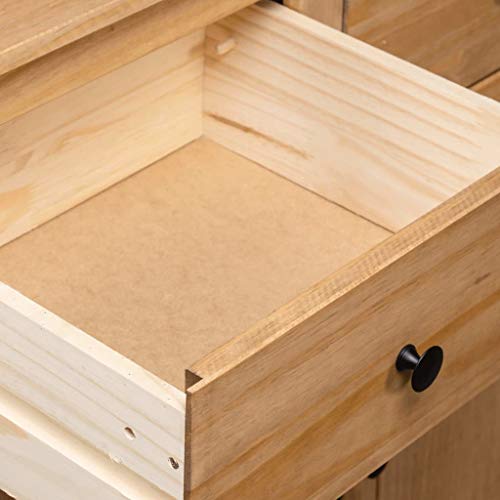 vidaXL Sideboard,Buffet Server Cabinet/Console Table,Sideboard Buffet Server Storage Cabinet Console Table Home Kitchen Dining Room Furniture,53.1"x15.7"x31.5" Solid Pinewood,Brown