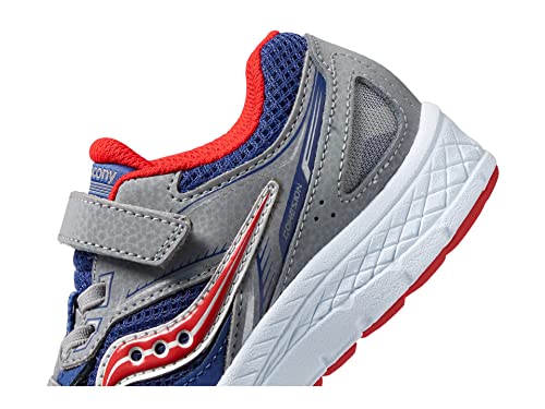 Saucony Cohesion 14 Alternative Closure Running Shoe, Navy/RED, 2 US Unisex Big Kid