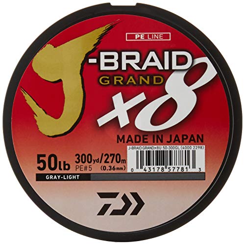 J-BRAID GRAND 8X 300YDS FILLER SPOOL GRAY LIGHT