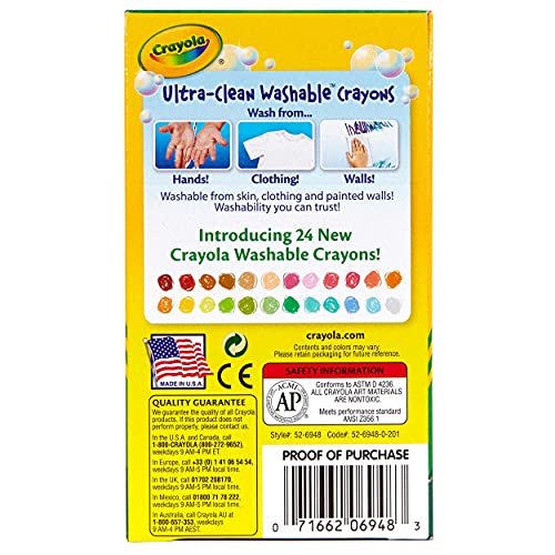 Crayola Ultra Clean Washable Color Max Crayons, Standard Size, Set of 48