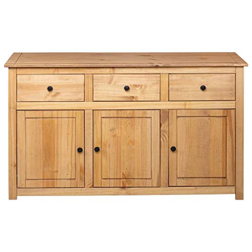 vidaXL Sideboard,Buffet Server Cabinet/Console Table,Sideboard Buffet Server Storage Cabinet Console Table Home Kitchen Dining Room Furniture,53.1"x15.7"x31.5" Solid Pinewood,Brown