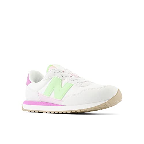 New Balance Kids 237 Bungee Sneaker, REFLECTION/CAPRICORN/MINT FLASH, 2 M Little Kid (4-8 Years)