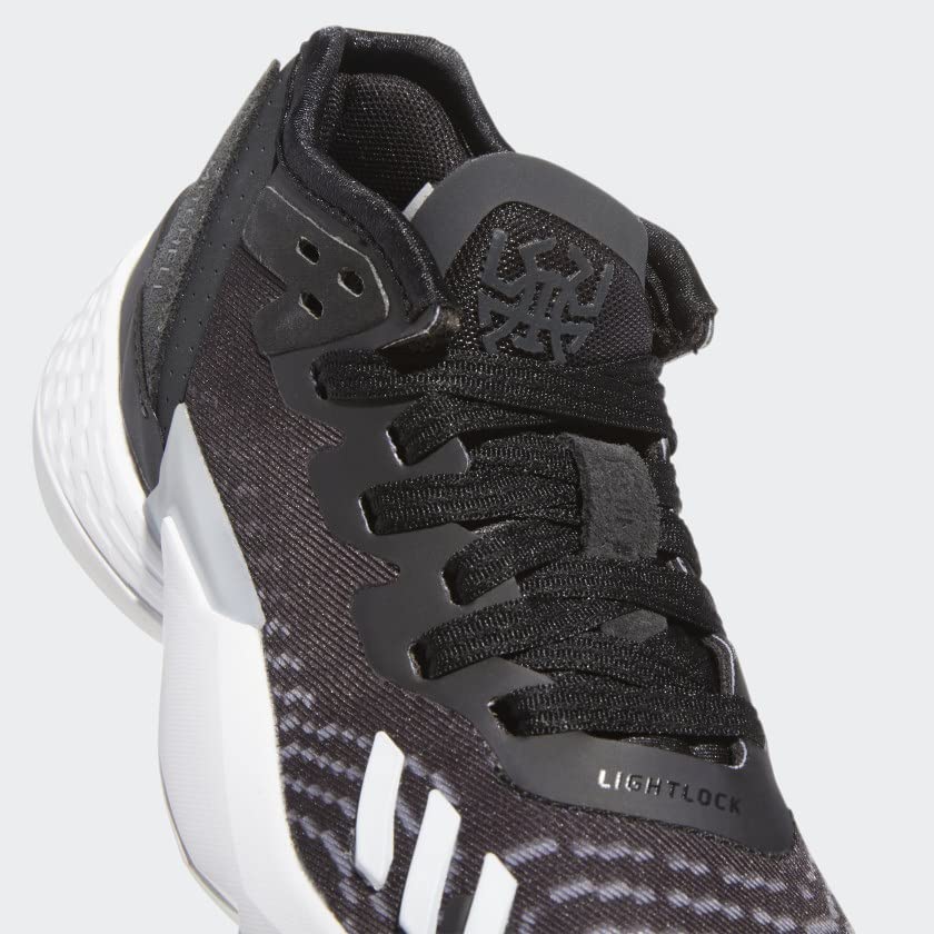 adidas D.O.N. Issue 4 Basketball Shoe, Core Black/White/Carbon, 2 US Unisex Little Kid