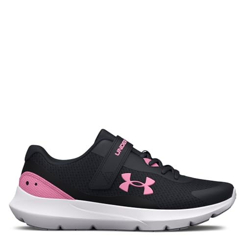 Under Armour Girl's Little Kid Surge 3 Alternate Closure, (001) Black/Flamingo/Flamingo, 2