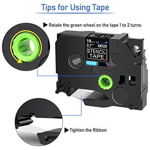 SuperInk 3 Pack Replacement Compatible for Brother P-Touch STE Label Tape STe-141 ST-141 STe141 ST141 Black on Clear Mobile Stencil Tape PT-D450 PT-E500 PT-D600 Label Printer (3/4"x 9.8'',18mm x3m)