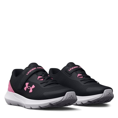 Under Armour Girl's Little Kid Surge 3 Alternate Closure, (001) Black/Flamingo/Flamingo, 2