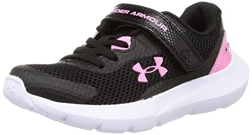 Under Armour Girl's Little Kid Surge 3 Alternate Closure, (001) Black/Flamingo/Flamingo, 2