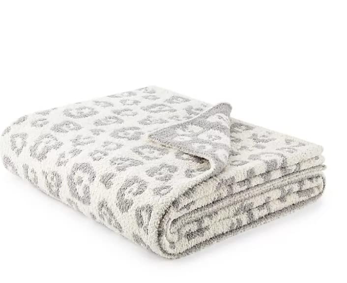 Member's Mark Luxury Premier Collection Cozy Knit Animal Print Throw (Leopard Warm Grey, 60" x 70")
