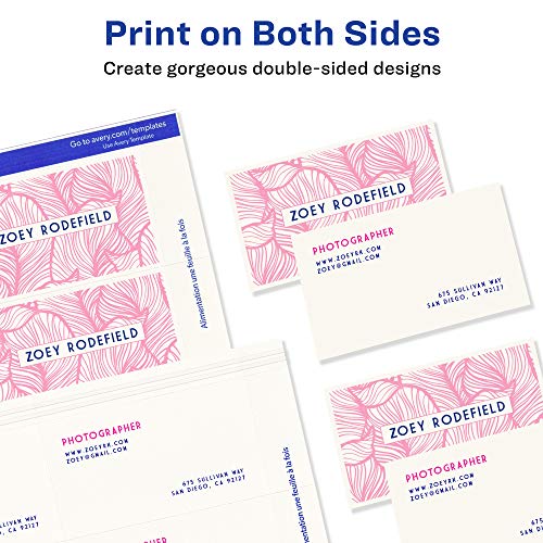 Avery Printable Business Cards, Inkjet Printers, 250 Cards, 2 x 3.5 (8371)