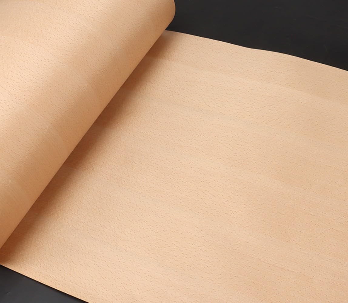 Aibote Natural Red Beech Wood Veneer Furniture Restoration Sheets(60x250CM) Wooden DIY Material for Speaker Showcase Cabinets Table Shelves Kitchen Hotel (Rift Cut)