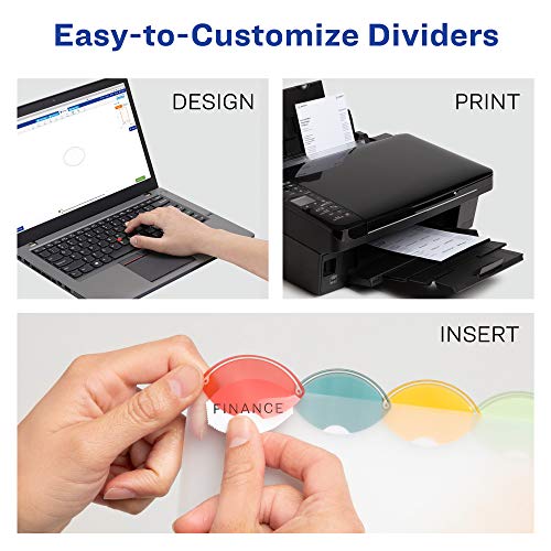 Avery Mini Economy View Binder with 1 Inch Round Ring, 5.5 x 8.5 inches, White, 1 Binder (5806) & Style Edge Insertable Plastic Dividers, 5.5 x 8.5 Inches, 5-Tab Set, 1 Set (11118)