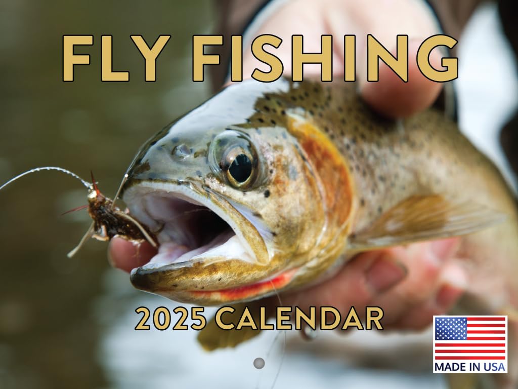 Fly Fishing Calendar 2025 Fish Monthly Wall Calender 12 Month | American Made In The USA