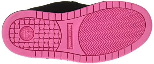 DC Unisex-Child Court Graffik Low Top Skate Shoe Sneaker, Black/Pink, 2 M M US Big Kid