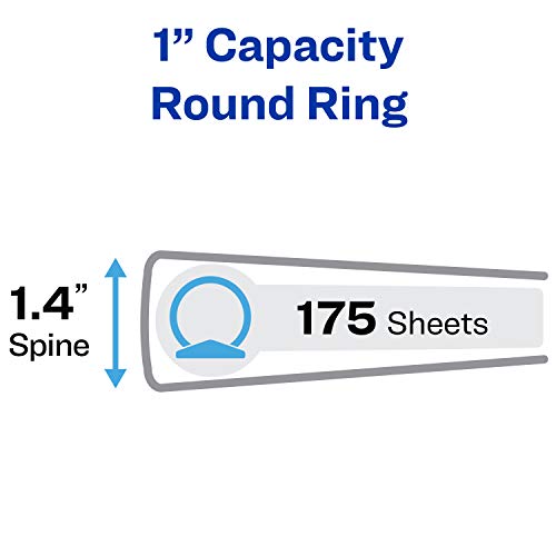 Avery Mini Economy View Binder with 1 Inch Round Ring, 5.5 x 8.5 inches, White, 1 Binder (5806) & Style Edge Insertable Plastic Dividers, 5.5 x 8.5 Inches, 5-Tab Set, 1 Set (11118)