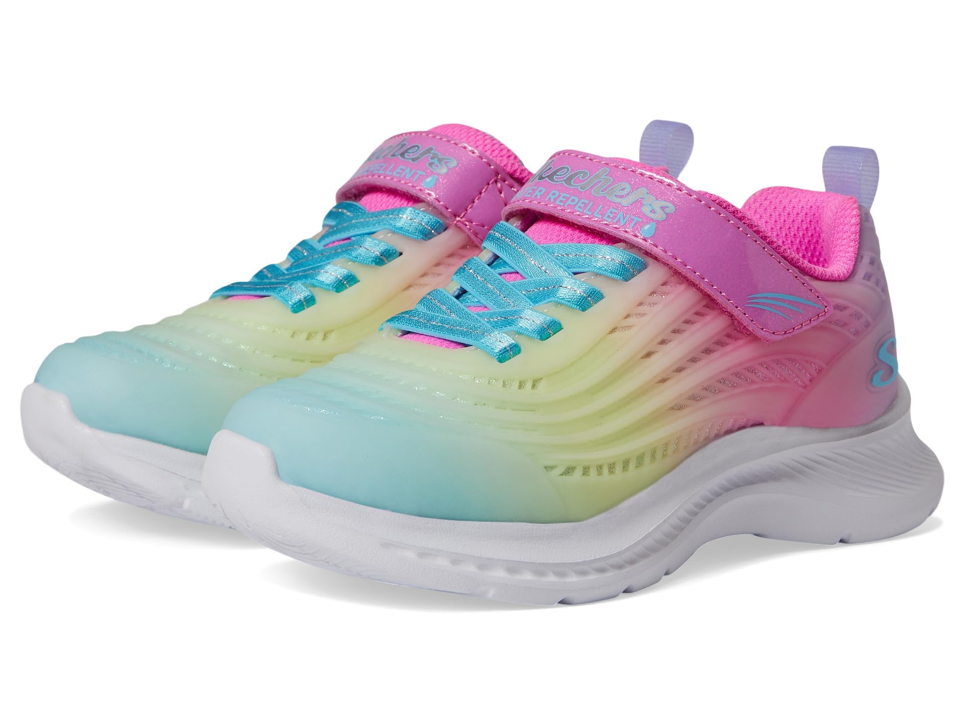 Skechers Girls Jumpsters 2.0-Blurred Dream Sneaker, Pink/Multi, 2 Little Kid
