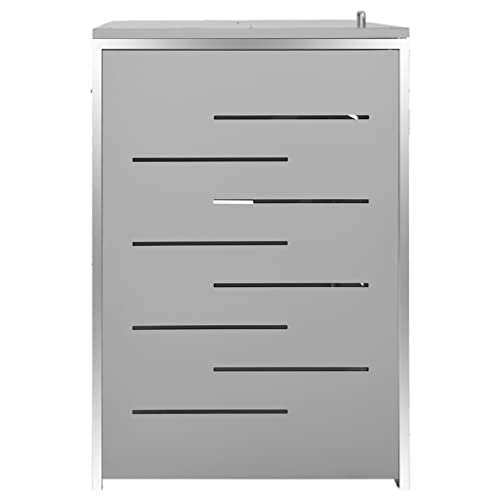 vidaXL Quadruple Wheelie Bin Shed 108.9"x30.5"x45.5" Stainless Steel
