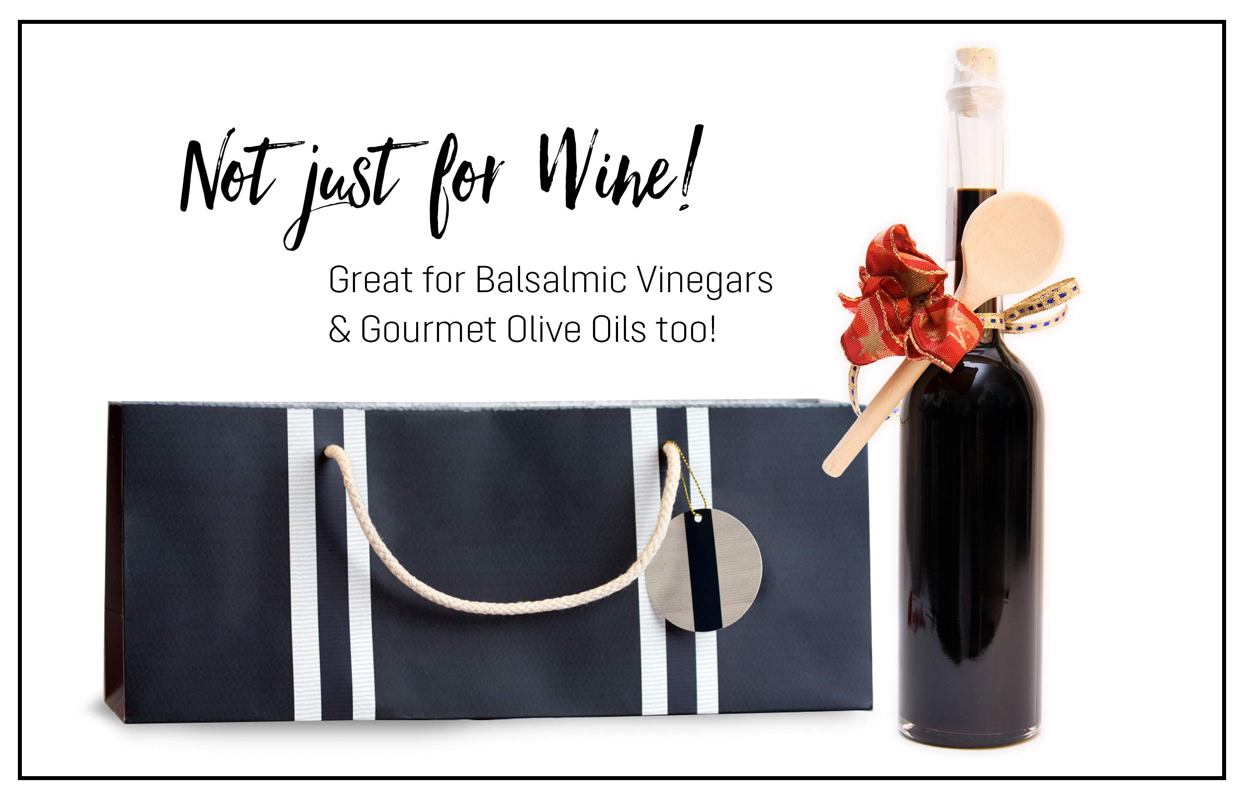 Simply Charmed Wine Bags Navy Nautical Themed Purse Style Paper Bag with Rope Handles Set of 6
