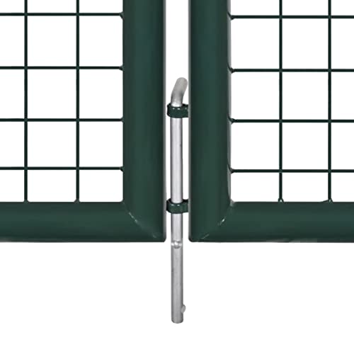 vidaXL Fence Gate Steel 120.5"x68.9" Green