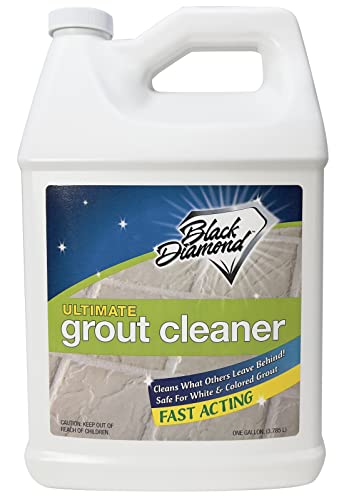 Black Diamond Stoneworks ULTIMATE GROUT CLEANER: Best Cleaner for Tile, Ceramic, Porcelain, Marble Acid-free Safe Deep Cleaner & Stain Remover for Even the Dirtiest Grout. (1-Quart/1-Brush/ 1-Gallon)