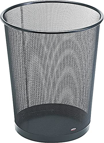 Rolodex Mesh Round Wastebasket, 11-1/2 Diameter x 14-1/4 H, Black (22351)
