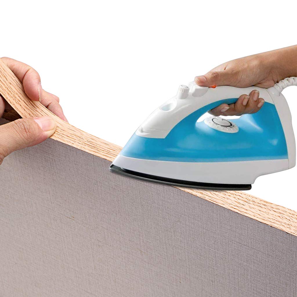 Skelang Red Oak Wood Veneer Edge Banding Preglued Iron-On with Hot Melt Adhesive Edgebanding Flexible Wood Tape (2" x 50')