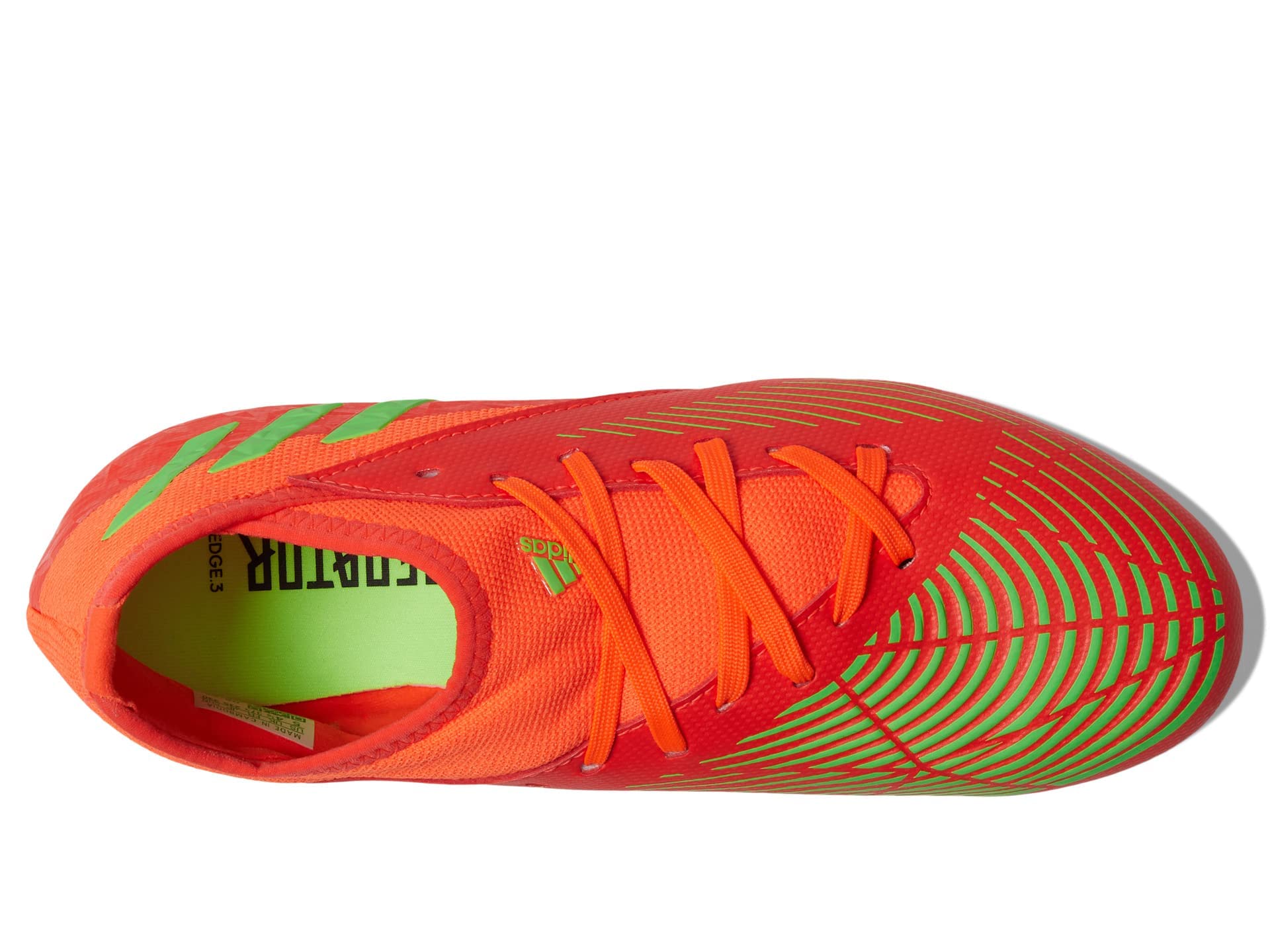 adidas Unisex-Child Edge.3 Predator Firm Ground Solar Red/Solar Green/Black 2 Little Kid