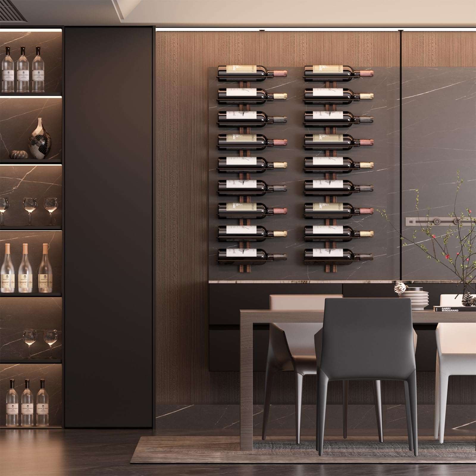 B4Life Wine Rack Wall Mounted, Wall Wine Rack for 12 Wine Bottles Wood Wine Racks for Wall, Wine Holder Wall Mounted Wine Bottle Racks for Kitchen,Dining Room,Bar