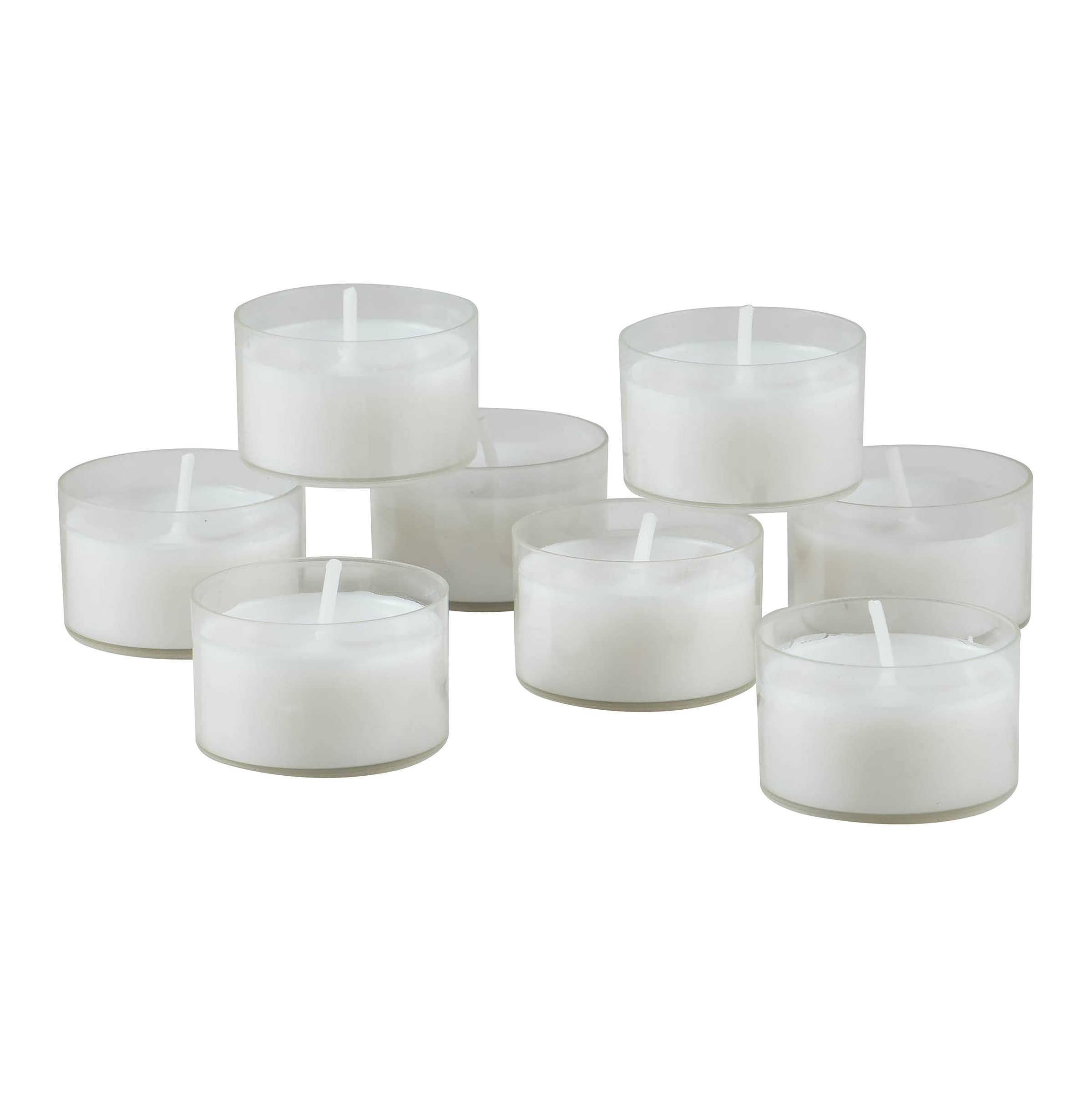 Stonebriar 96 Pack Unscented 6 to 7 Hour Extended Burn Time Clear Cup Tea Light Candles