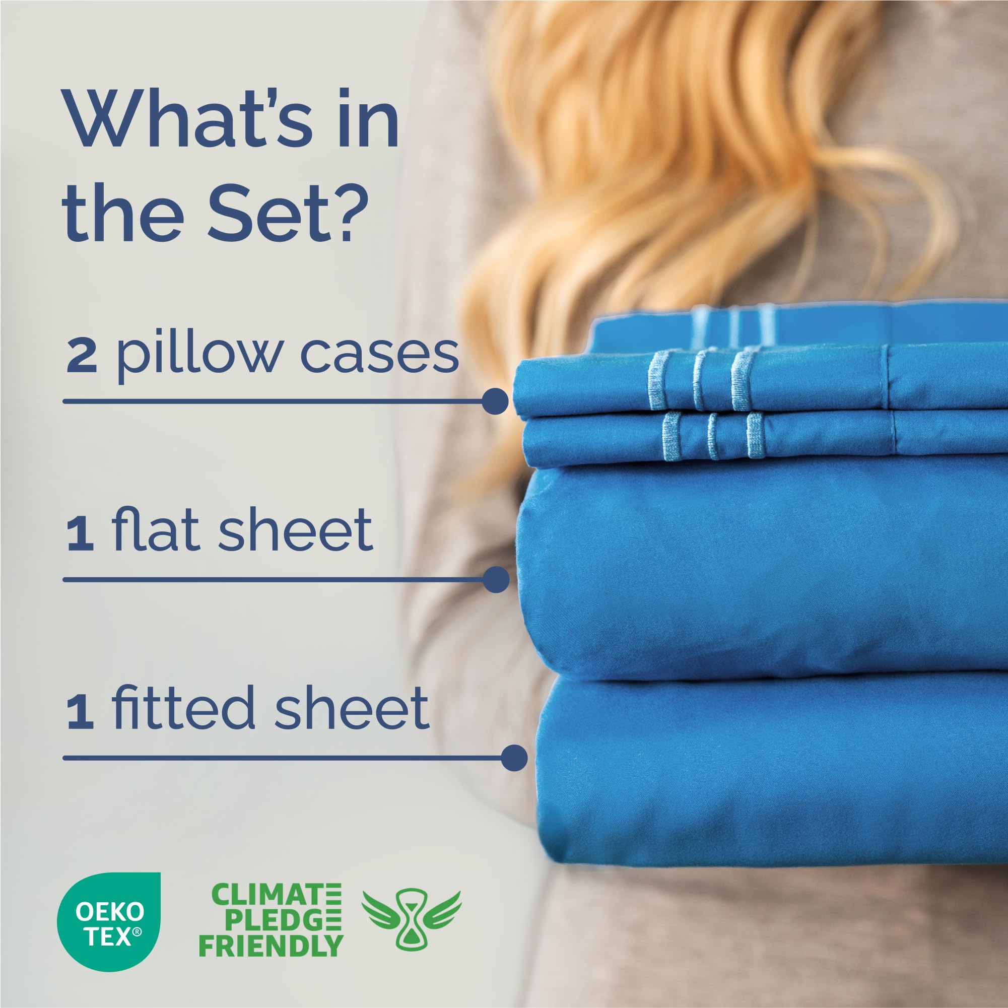 King Size 4 Piece Sheet Set - Comfy Breathable & Cooling Bed Sheets Set - Hotel Luxury Bedding for Women, Men, Kids & Teens - Deep Pockets, Easy-Fit, Super Soft & Wrinkle Free - Oeko-Tex - Royal Blue