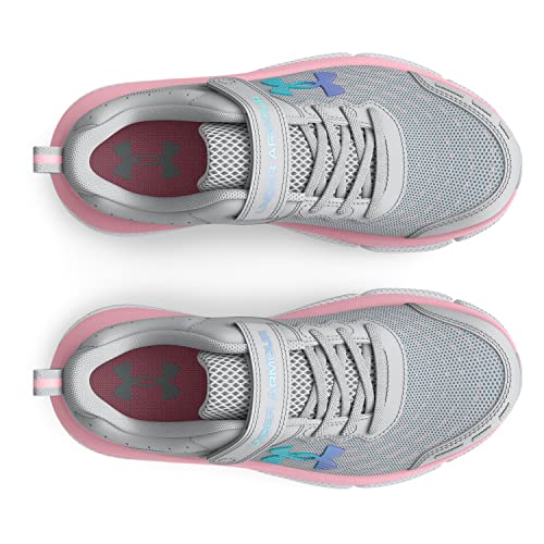 Under Armour Girls' Pre School Assert 10 Alternate Closure, (100) Halo Gray/Pink Sugar/Iridescent, 2, US