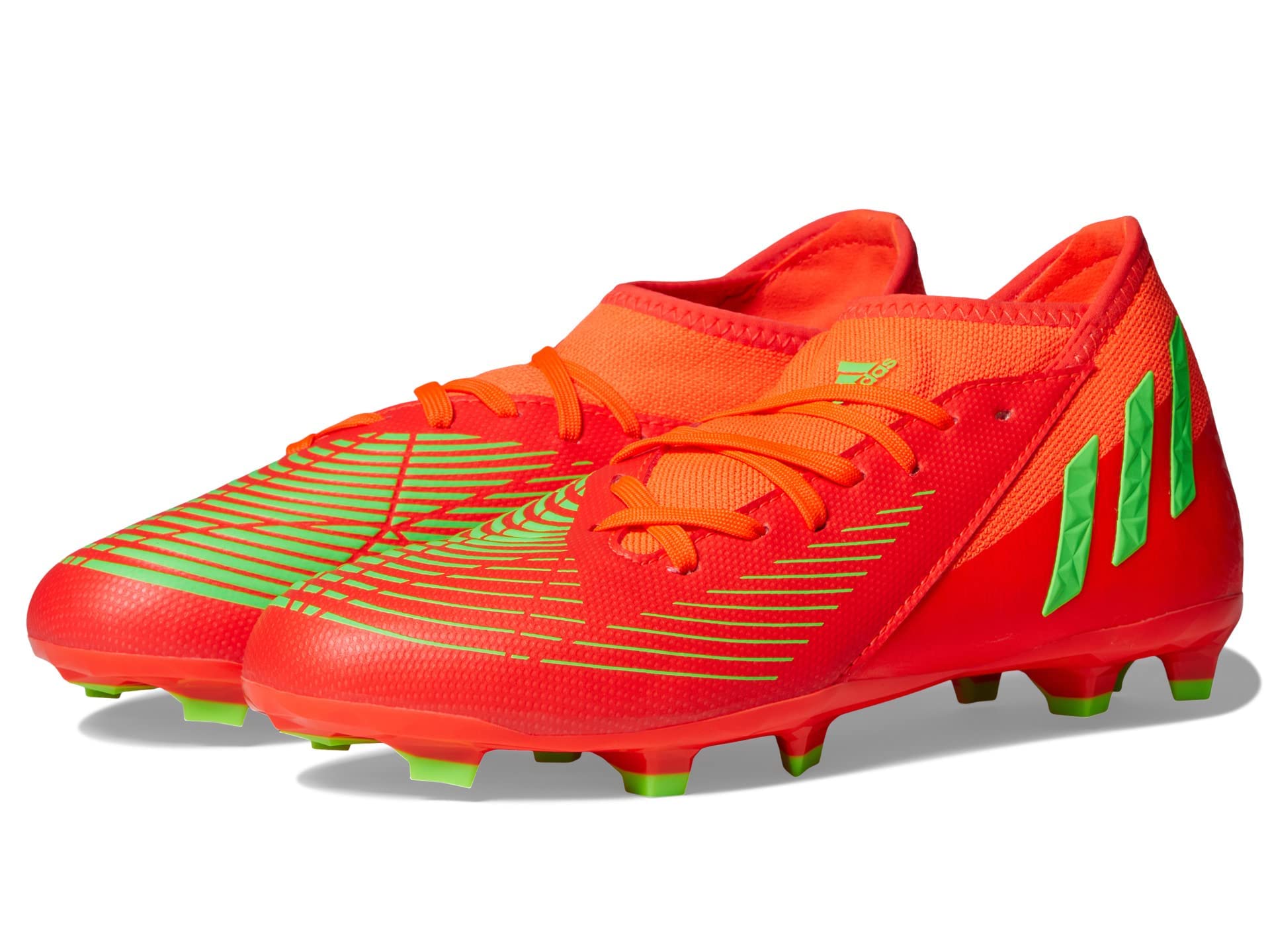 adidas Unisex-Child Edge.3 Predator Firm Ground Solar Red/Solar Green/Black 2 Little Kid