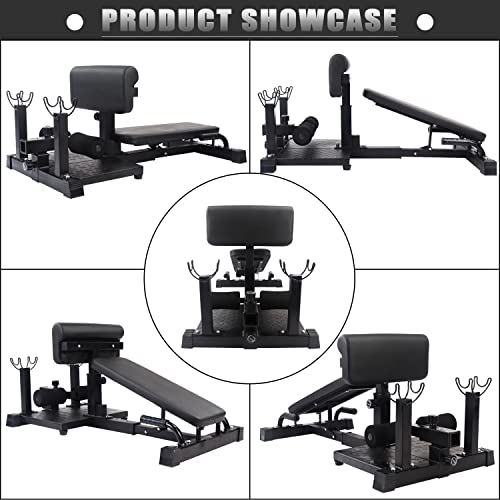 NEWAN Sissy Squat Machine,Multi-Function Deep Strength Training Leg /Sit Up Exerciser,Workout Equipment for Home, Gym