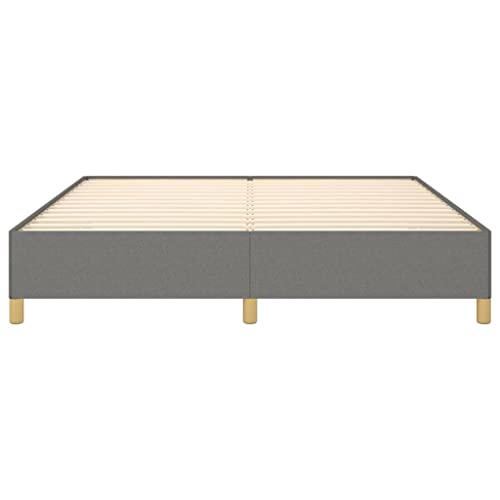 vidaXL Bed Frame Dark Gray 76"x79.9" King Fabric
