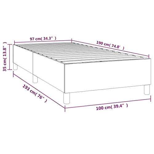 vidaXL Box Spring Bed Frame Home Indoor Bed Accessory Bedroom Upholstered Single Bed Base Furniture Black 39.4"x74.8" Twin Faux Leather